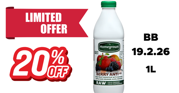 PROMO 1L Homegrown PURE BERRY - Eat The Kiwi Samoa